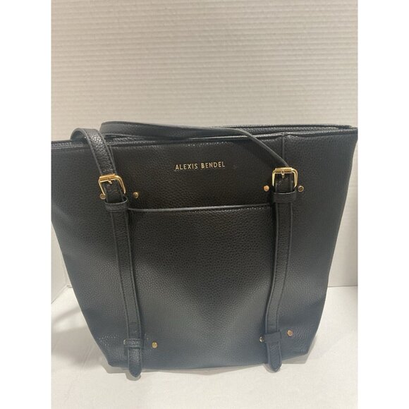 Alexis Bendel | Bags | Alexis Bendel Black Pebbled Vegan Leather 9x New ...